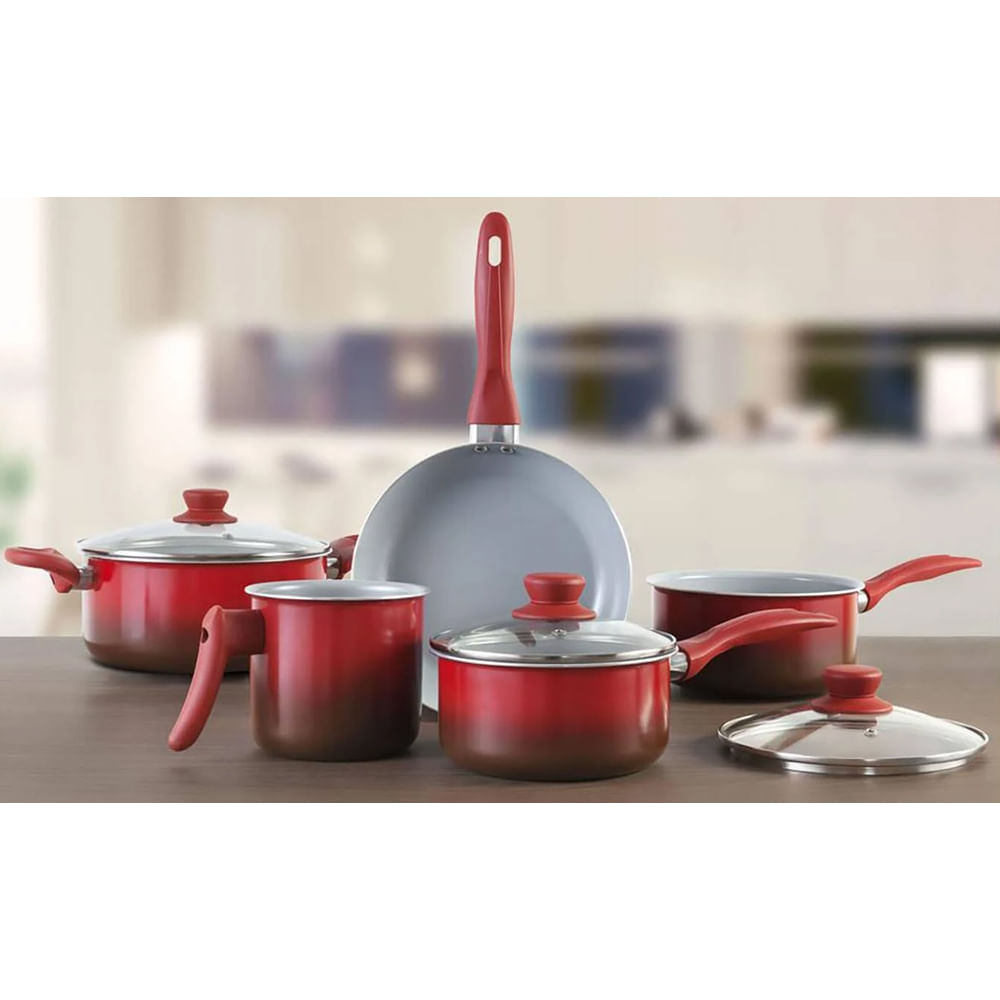 Jogo de Panelas 5 Peças Ceramic Life Smart Brinox - Camicado